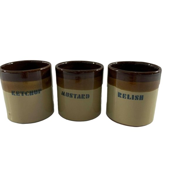 Unbranded | Dining | Stoneware Midcentury Condiment Jar Set Relish ...